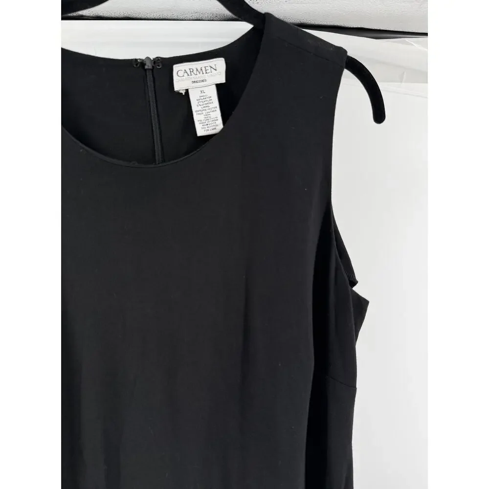 Carmen Marc Valvo | Dresses | Carmen Marc Valvo Black Lace Up Sheath ...
